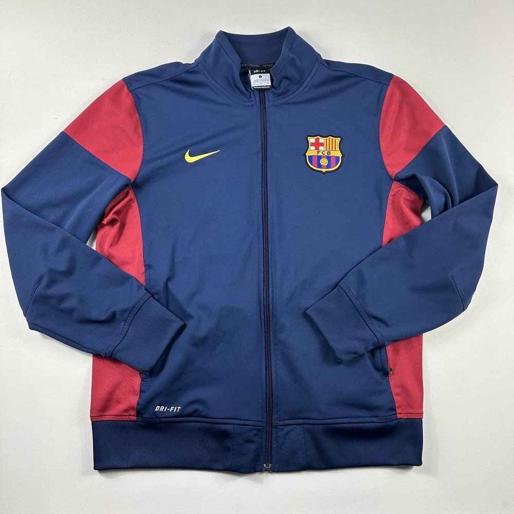 Vintage Fc Barcelona Retro Track Jacket Mens Large Bl… - Gem